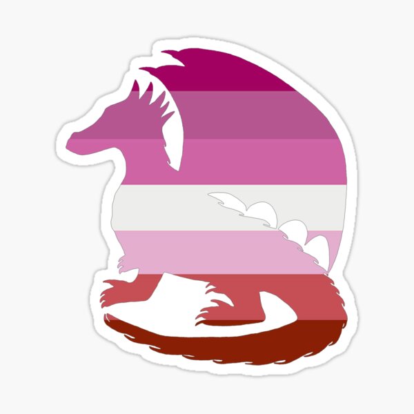 Lipstick Lesbian Pride Dragon Silhouette Sticker By Shaneisadragon
