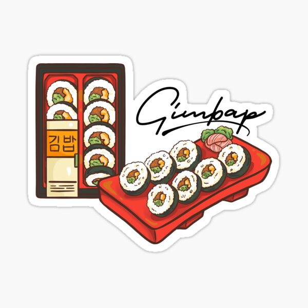 "Gimbap with writing" Sticker for Sale by JonConDesign | Redbubble