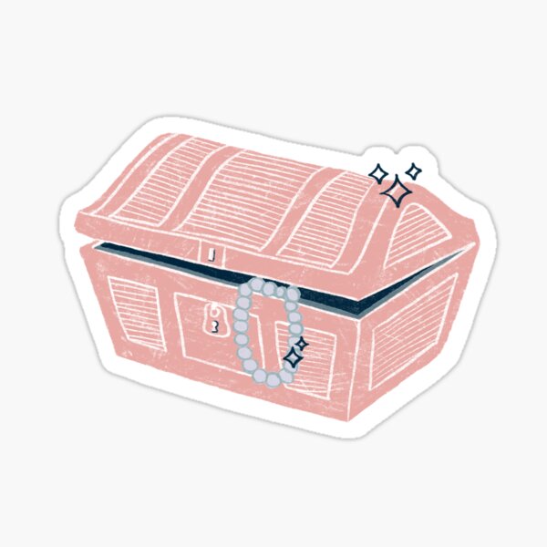 "Pink Treasure Chest" Sticker by hstilldrawing | Redbubble