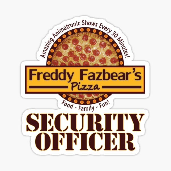 "Freddy Fazbear's Pizza - Security" Sticker for Sale by Mbublitz ...