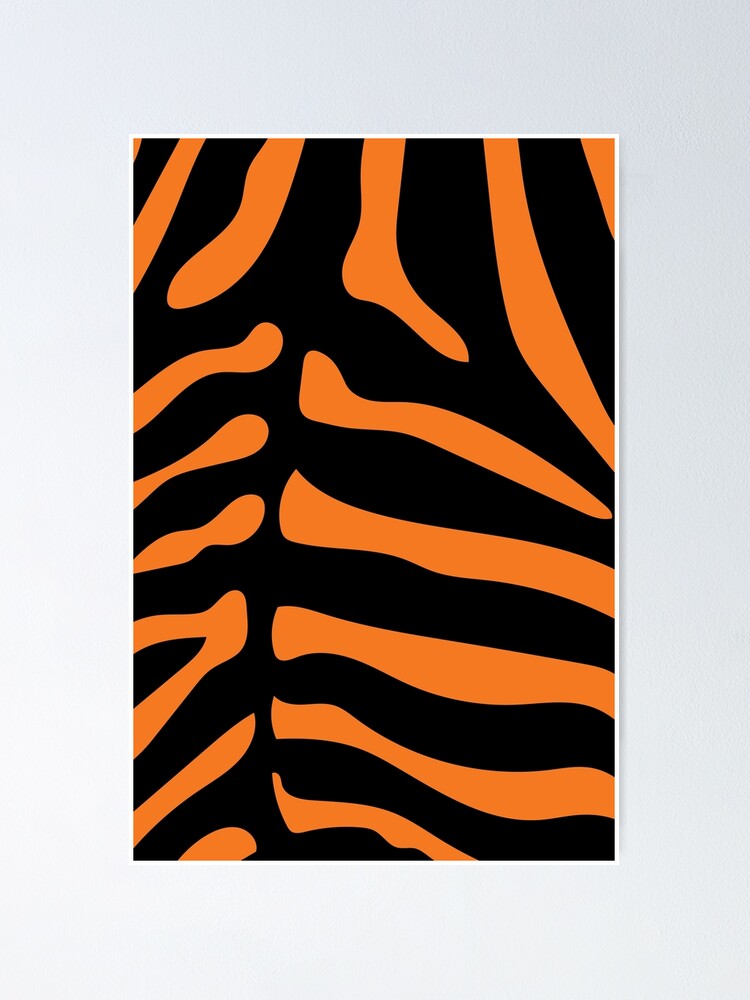 "Orange Zebra Print, Vivid Green, New 2020, Chic, Elegant" Poster by ...