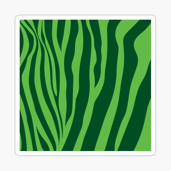 "Grass Green Zebra Print, Vivid Green, New 2020, Chic, Elegant" Sticker ...