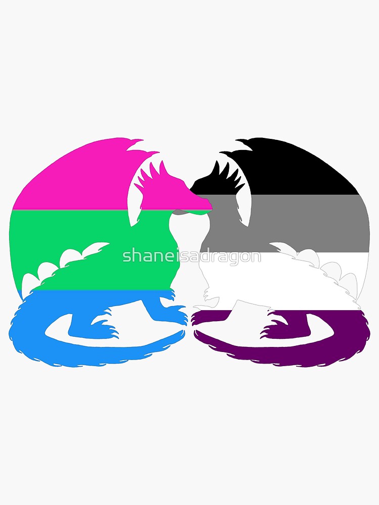 Poly Ace Pride Dragons Sticker For Sale By Shaneisadragon Redbubble