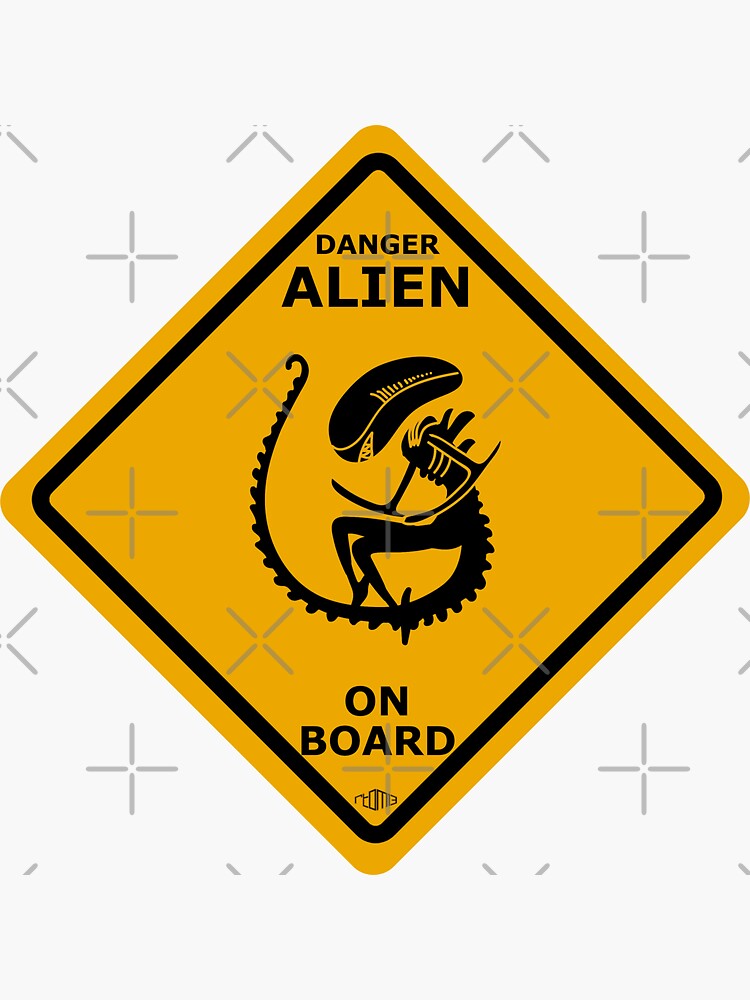 "Alien on board" Sticker for Sale by rtom13 | Redbubble