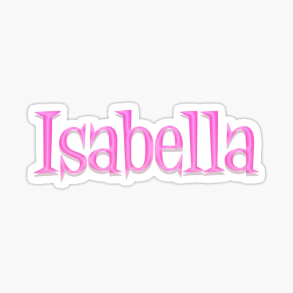 "Girl Name Isabella in Pink Panther Cartoon Style" Sticker for Sale by ...