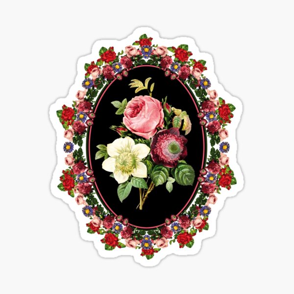 "Flowers frame" Sticker by 75philibert | Redbubble