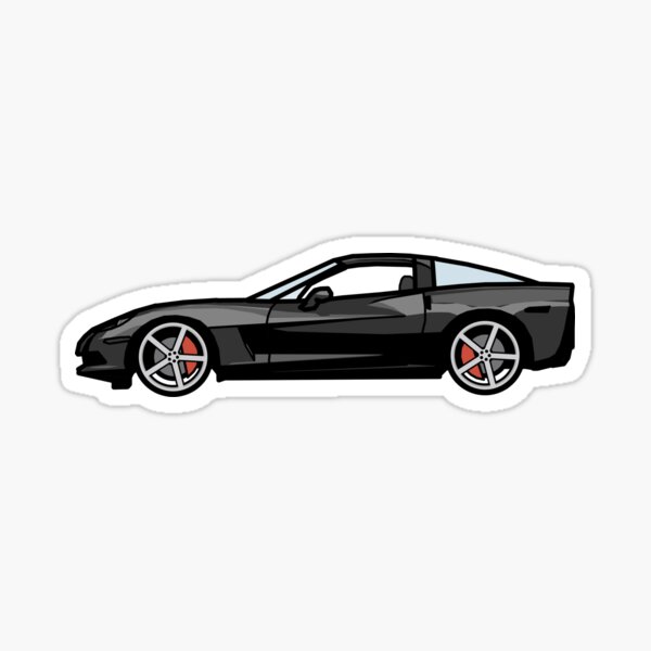"Chevrolet Corvette C6 Black Digital Painting" Sticker by antipc ...