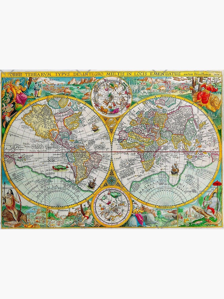 "New World Map 1594 - Jan van Doetecum - Ancient Worlds" Art Print for ...