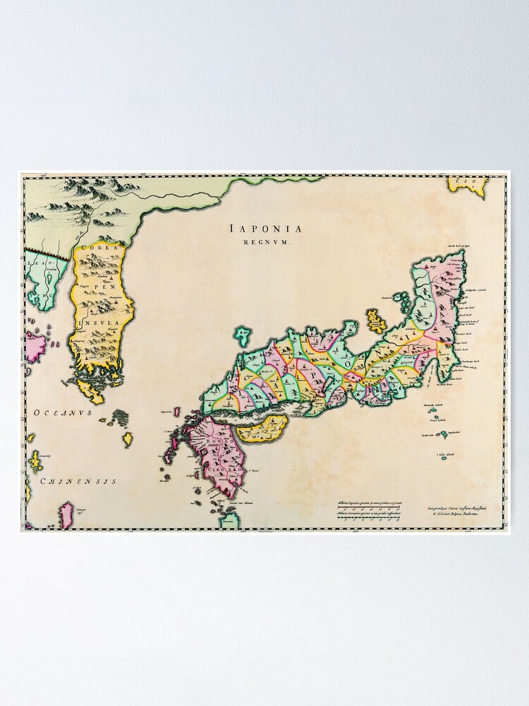 "Japan Kingdom 1665 - Johannes Blaeu - Ancient Worlds" Poster by ...