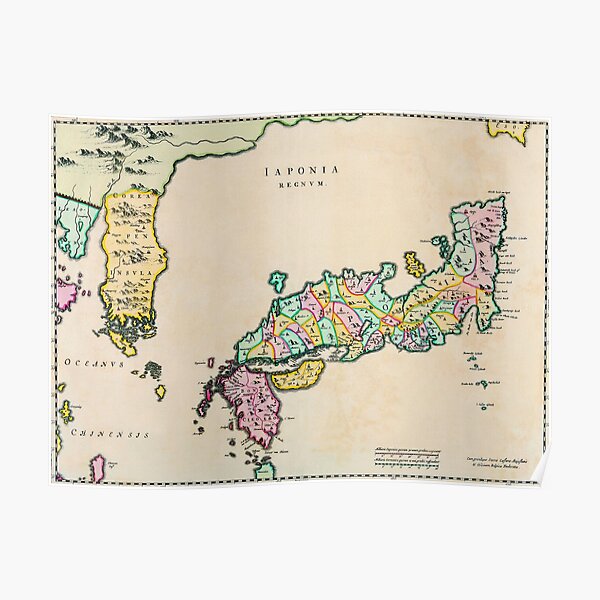 "Japan Kingdom 1665 - Johannes Blaeu - Ancient Worlds" Poster by ...