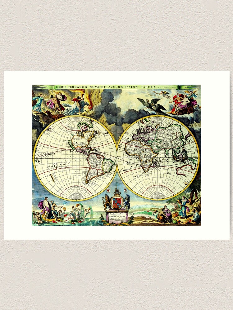 "New World Map 1658 - Nicolaes Visscher - Ancient Worlds" Art Print for ...