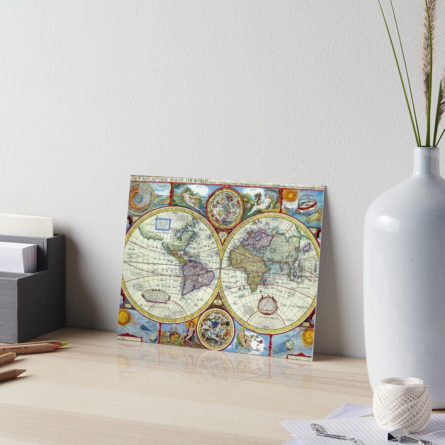 Lámina rígida «Mapa exacto del mundo 1627 - John Speed - Mapas antiguos ...