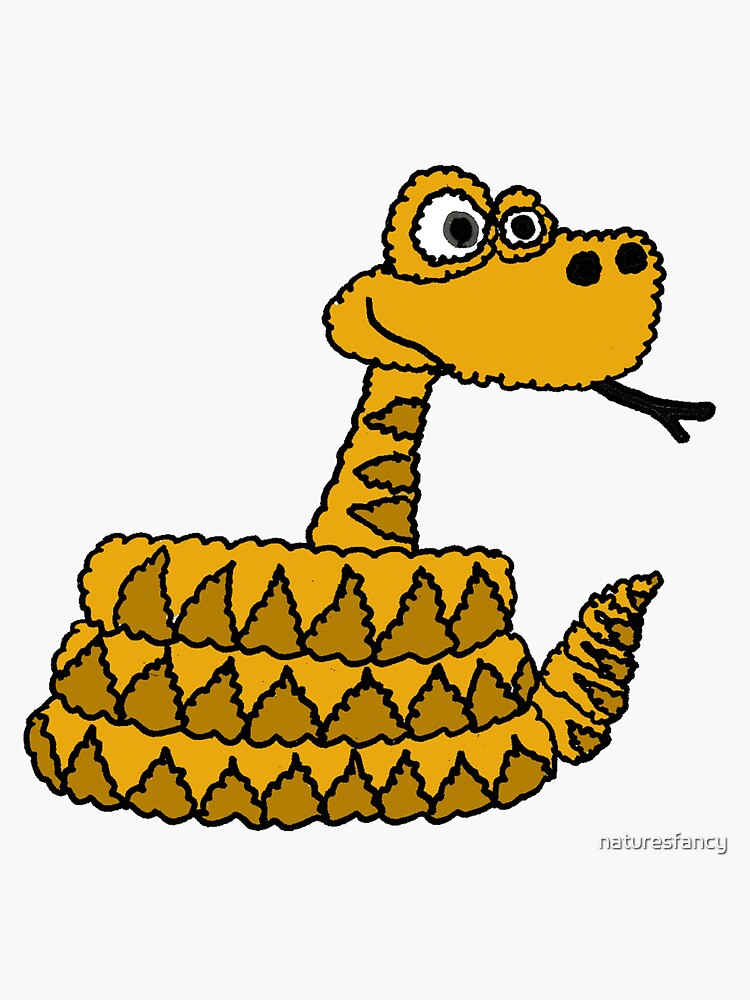 "Funky Coiled Rattlesnake Original Art" Sticker for Sale by ...