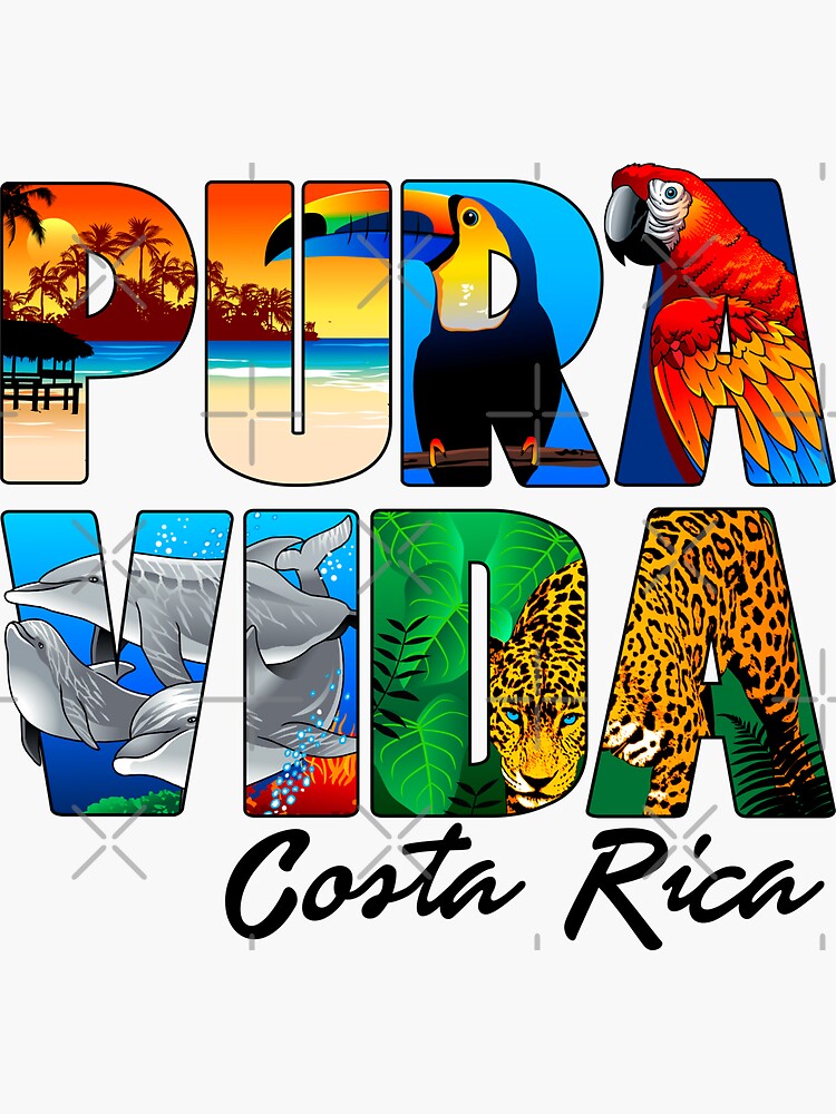 "Costa Rica Pure life" Sticker for Sale by zeuscomics | Redbubble