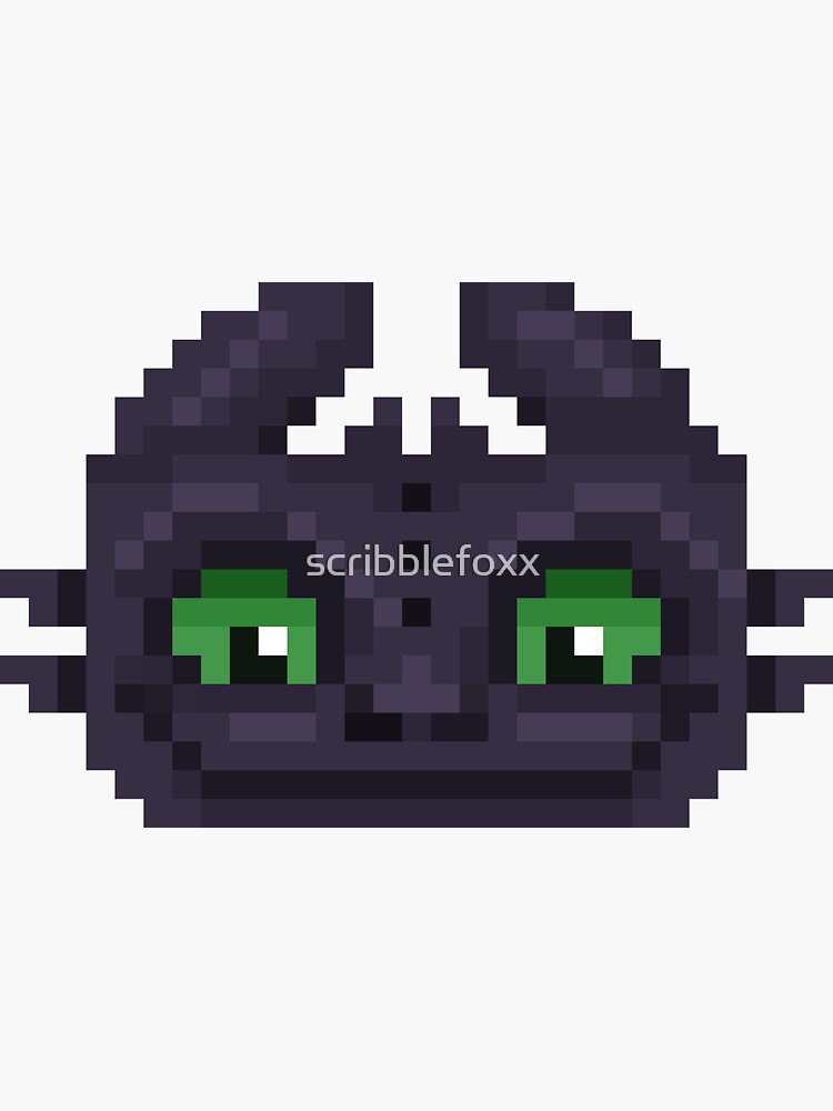 "Pixel Toothless Head" Sticker by scribblefoxx | Redbubble