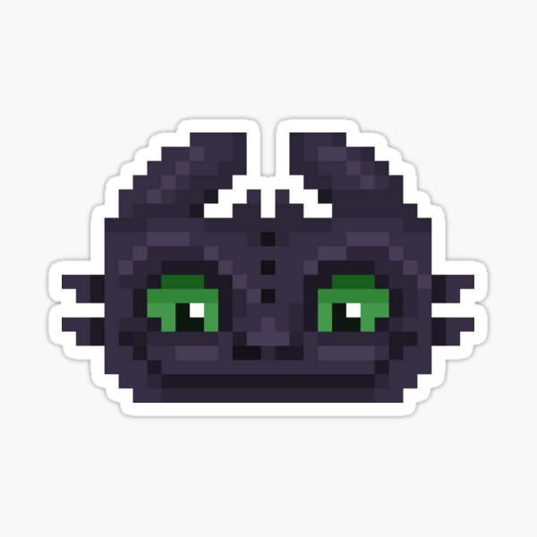 "Pixel Toothless Head" Sticker by scribblefoxx | Redbubble