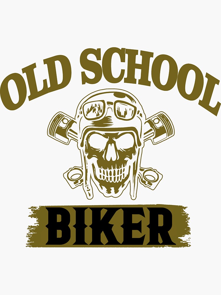 "old school biker" Sticker by braaax | Redbubble