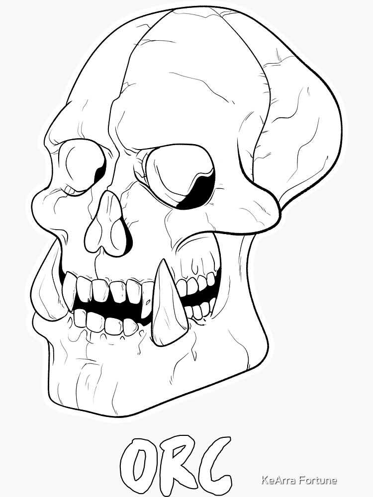 "Orc Skull" Sticker for Sale by MisskkFortune | Redbubble