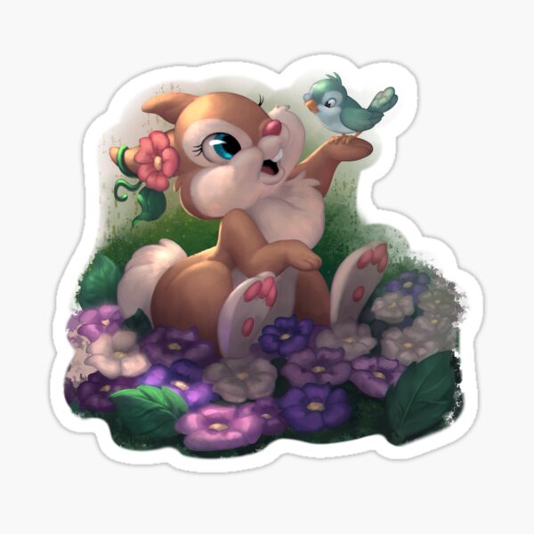 "Bambi Bunny" Sticker by Yettyen | Redbubble