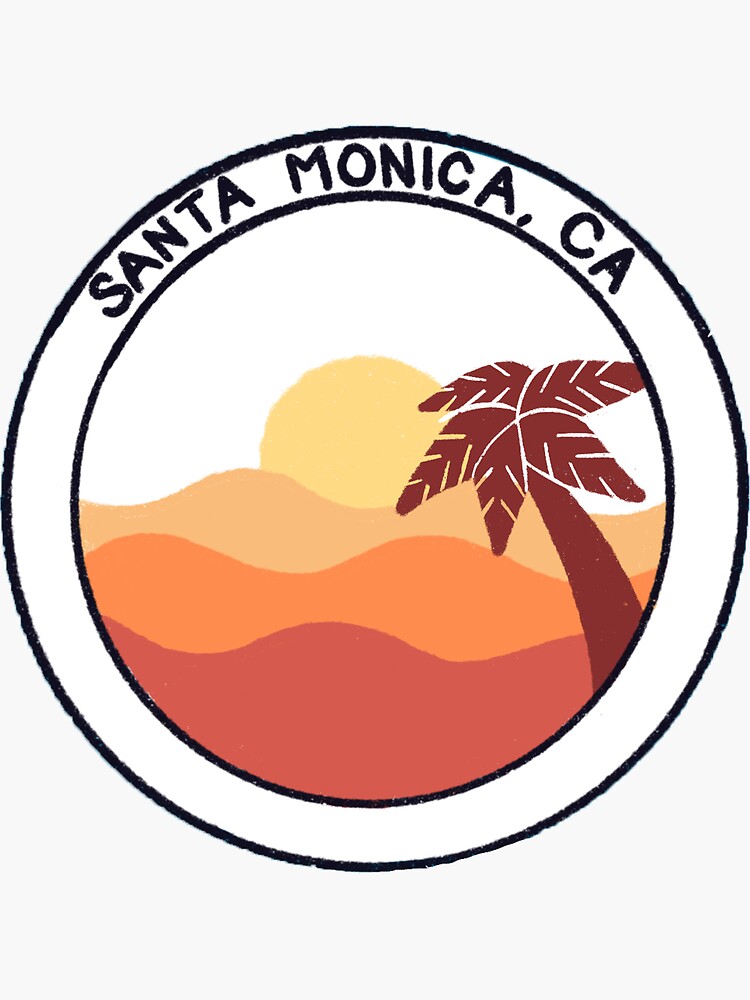 "Santa Monica Sticker" Sticker for Sale by natalia-ariza | Redbubble