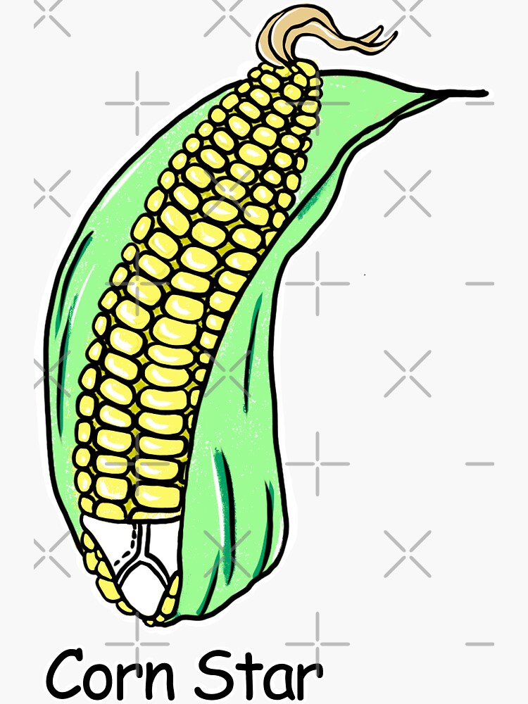 "Corn Star" Sticker for Sale by CheekyInk | Redbubble