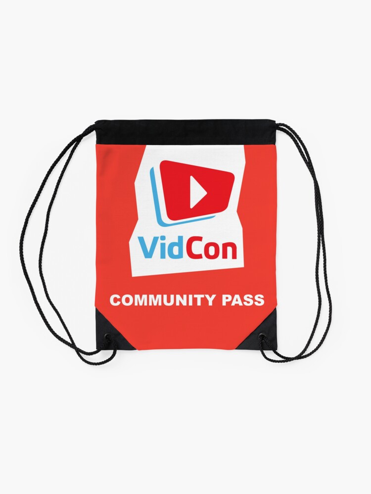 "Vidcon Community Pass" Drawstring Bag for Sale by YTMerch2020 | Redbubble