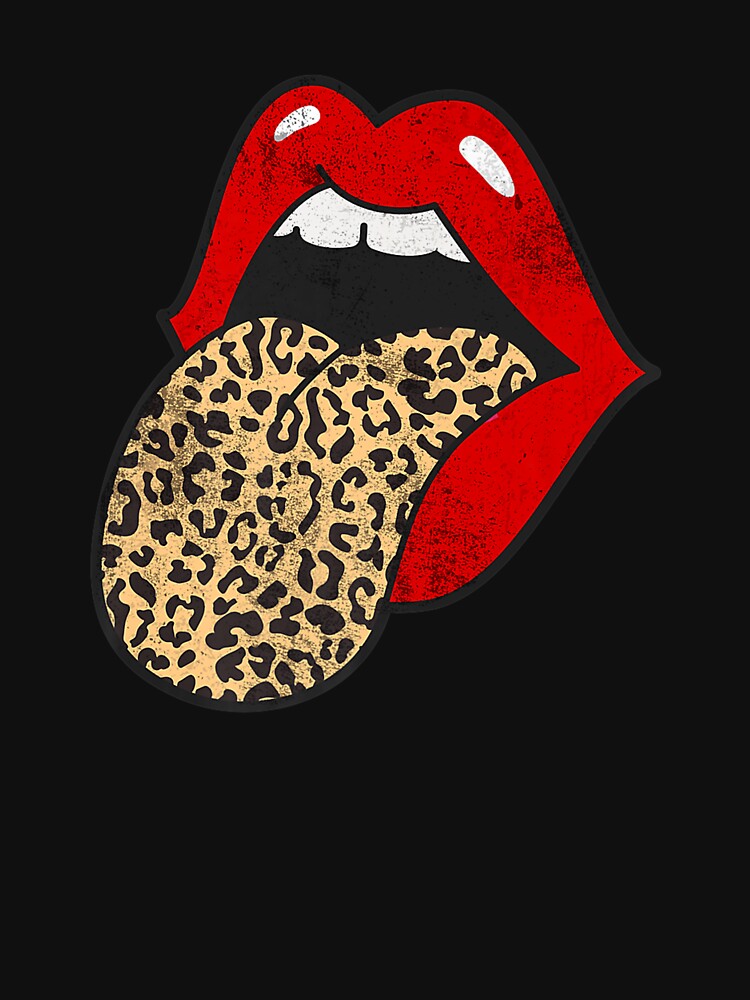 "Red Lips Leopard Tongue Trendy Animal" T-shirt by austinuqgray | Redbubble