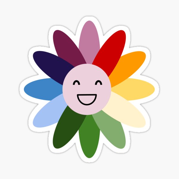 "smiley flower" Sticker by Adreline | Redbubble