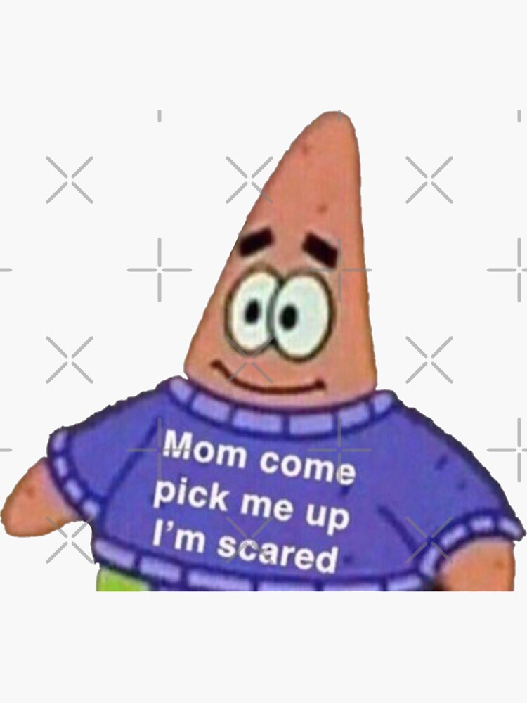 Pegatina «Meme de Patrick Star asustado» de Babiola | Redbubble