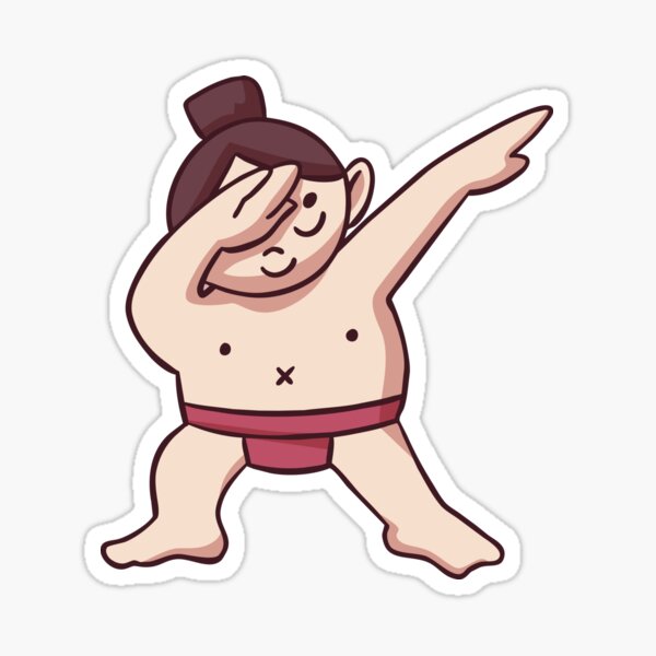 "Dabbing Sumo Wrestler" Sticker by Tabinchu | Redbubble