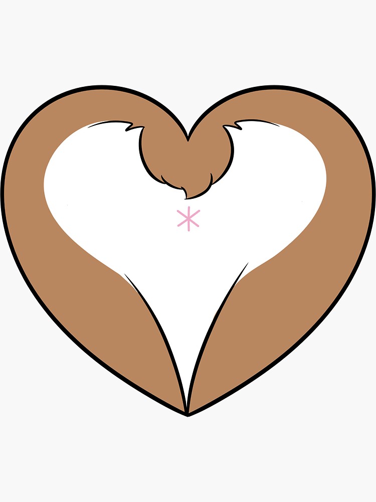 "Corgi butt heart" Sticker by strawberry-cow | Redbubble
