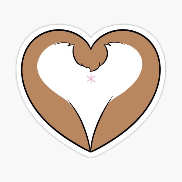 "Corgi butt heart" Sticker by strawberry-cow | Redbubble