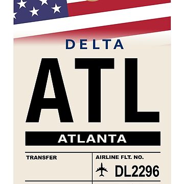 "Atlanta (ATL) Georgia Airline Luggage Tag" Sticker for Sale by ...
