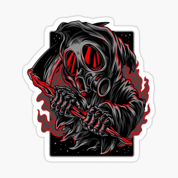 "Reaper Scythe Smoke Red" Sticker by Bradley-Heal | Redbubble