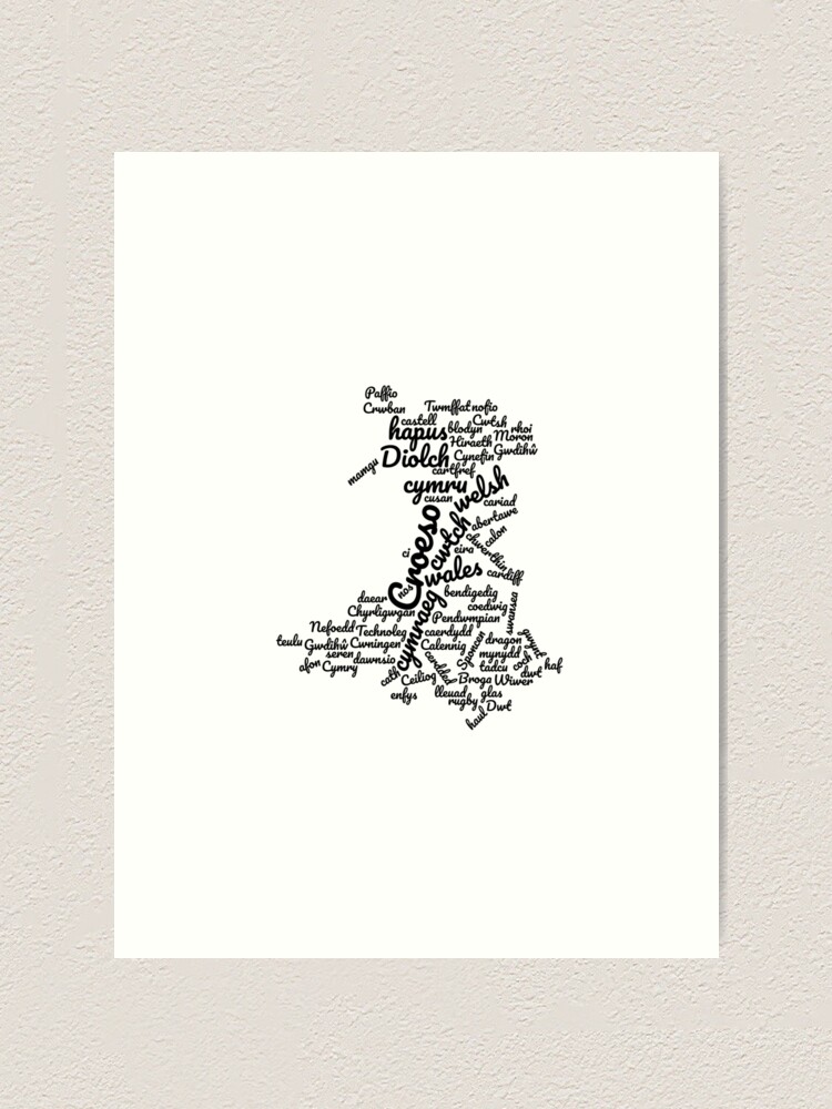 "Wales Map Word Cloud" Art Print for Sale by juvajay | Redbubble