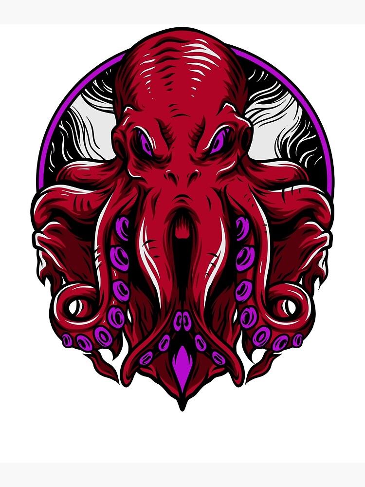 "Octopus Kraken Sea Monster Purple" Poster by Bradley-Heal | Redbubble
