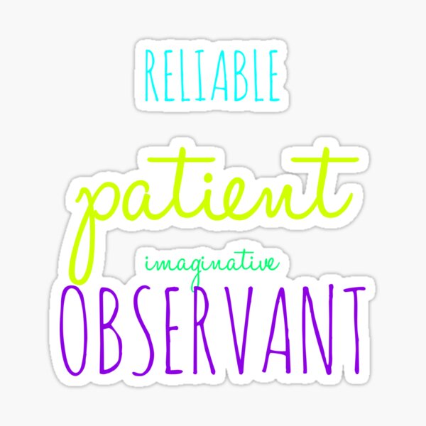 "ISFJ Reliable Patient Imaginative Observant" Sticker for Sale by ...