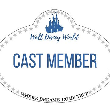 "cast member name tag" Sticker for Sale by oliviakays | Redbubble