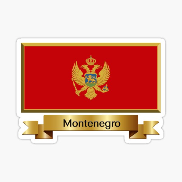 "Montenegro Named Flag Stickers, Gifts and Products" Sticker by mpodger ...