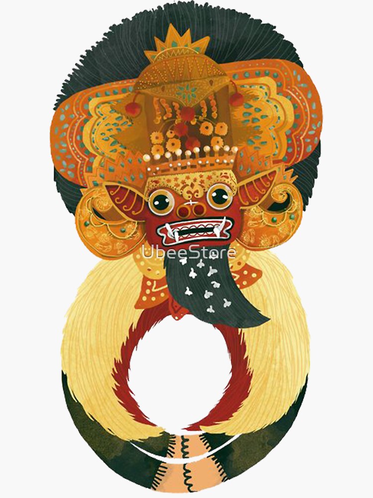 "BALI INDONESIA Barong" Sticker for Sale by UbeeStore | Redbubble