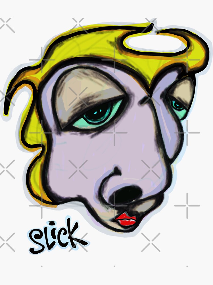 "SLICK " Sticker for Sale by musclepop | Redbubble