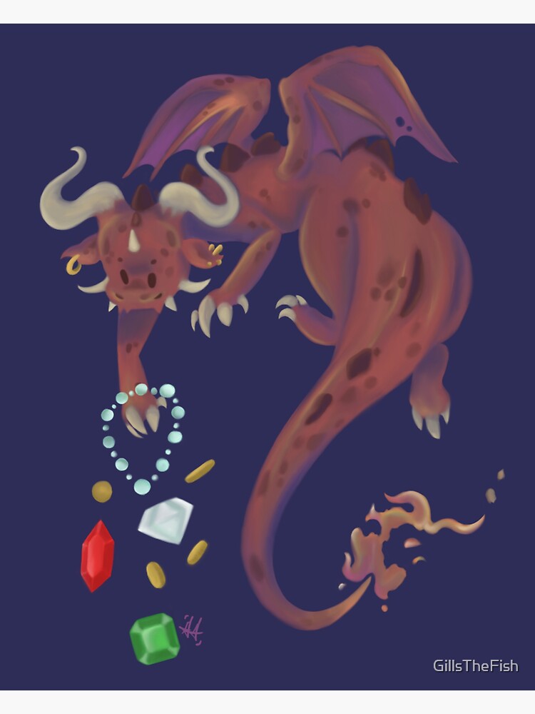 "Greedy Dragon" Sticker for Sale by GillsTheFish | Redbubble