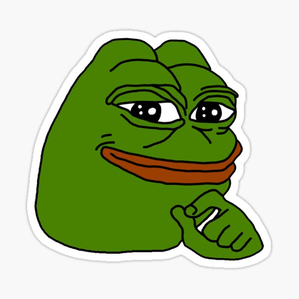 Thinking Pepe Stickers | Redbubble