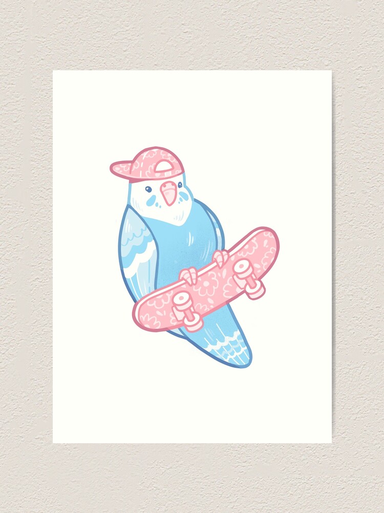 "Pink and Blue Coo Bird" Art Print for Sale by electricgale | Redbubble