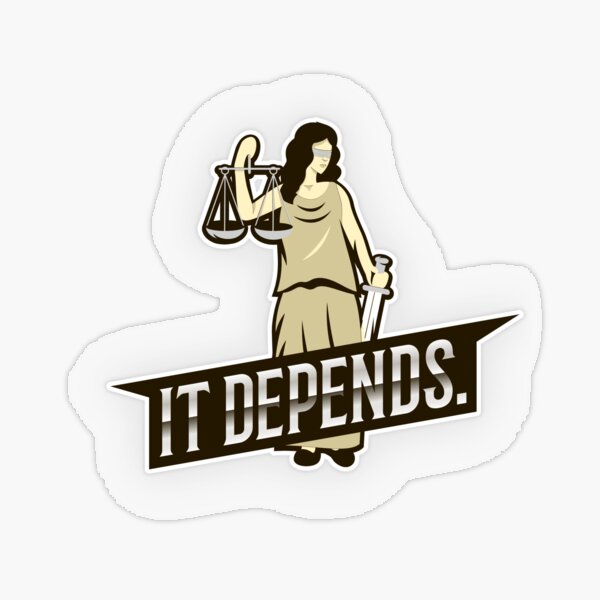 "It Depends (Logo)" Sticker by AmicusCurios | Redbubble