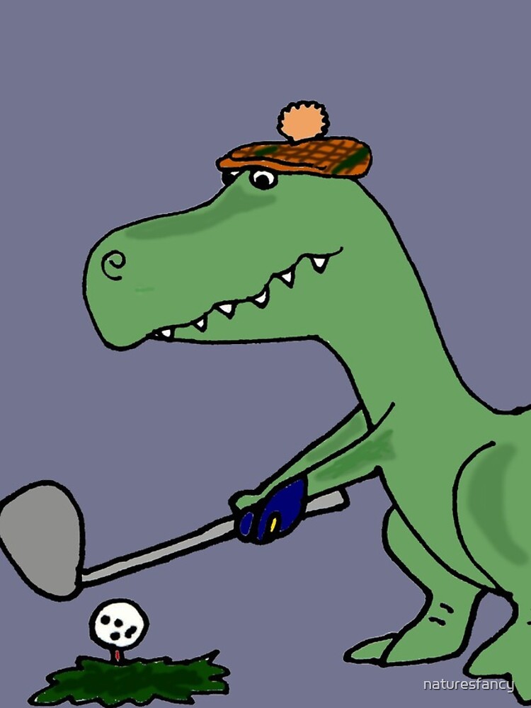"Cool Funky Green T-Rex Dinosaur Playing Golf" iPhone Case for Sale by ...