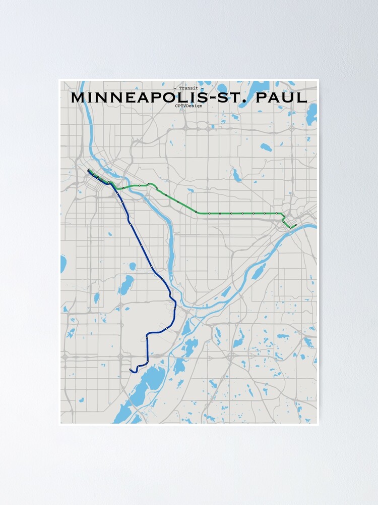 "Minneapolis-St. Paul Transit Map" Poster by CPTVDesign | Redbubble