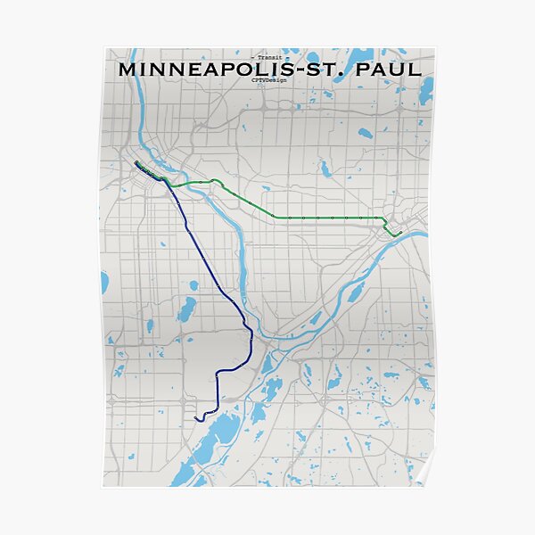 "Minneapolis-St. Paul Transit Map" Poster by CPTVDesign | Redbubble