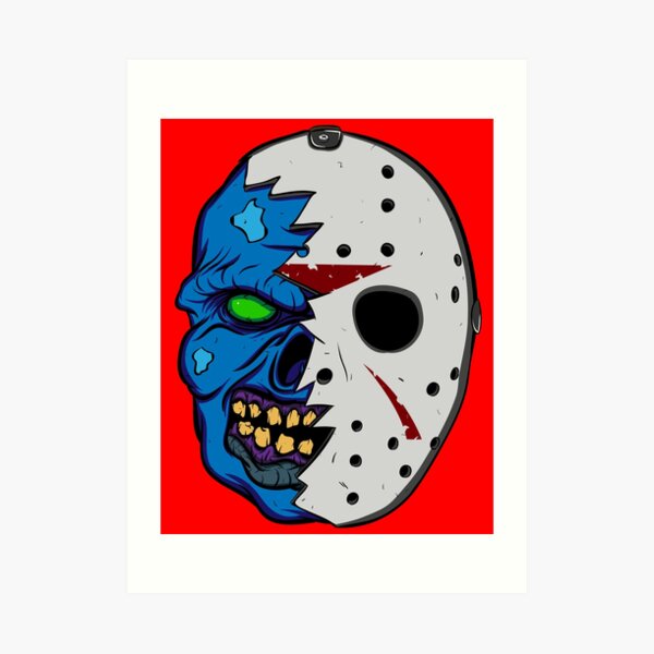 "Jason Voorhees Half Mask" Art Print for Sale by cheechardman | Redbubble