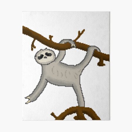 "Pixel Art Sloth" Art Board Print by PerfectlyBad | Redbubble
